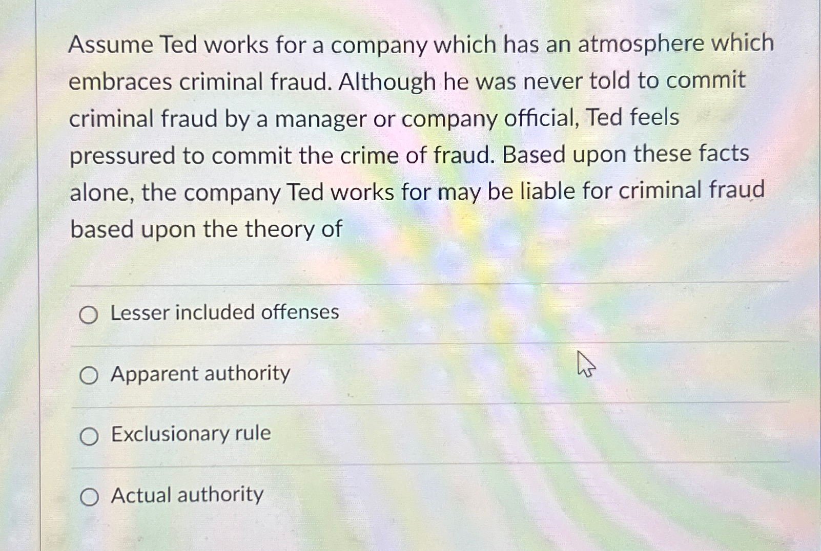 Solved Assume Ted works for a company which has an | Chegg.com