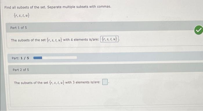 Solved Find all subsets of the set. Separate multiple | Chegg.com