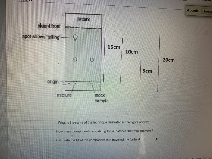 Solved 4 points Save A eluent front spot shows telling t o | Chegg.com