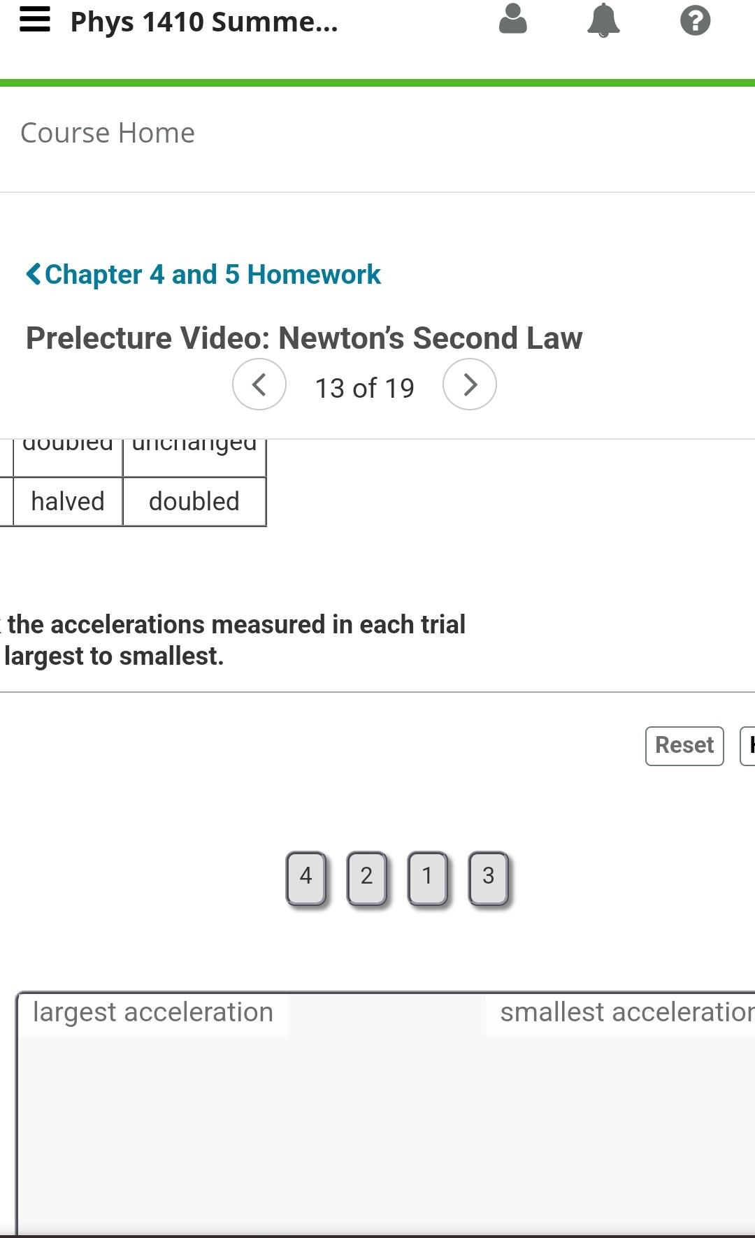 = Phys 1410 Summe... Course Home audied unchanged | Chegg.com