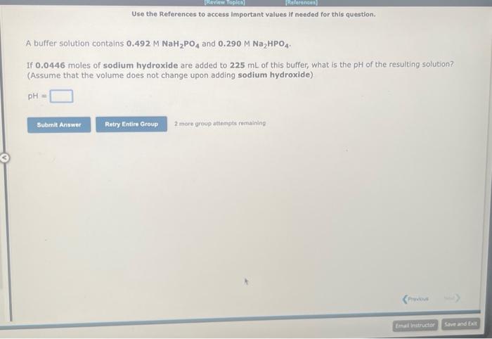 Solved A buffer solution contains 0.492MNaH2PO4 and | Chegg.com