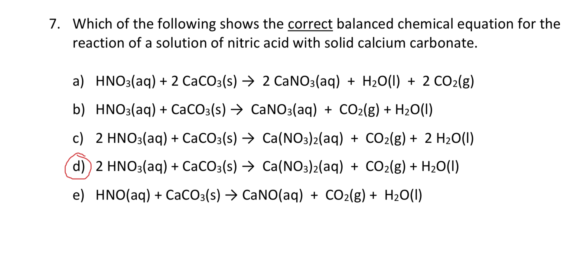 Solved Which of the following shows the correct balanced | Chegg.com
