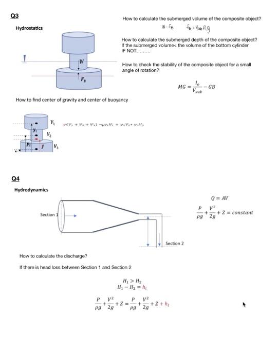 Solved Q3 Hydrostatics How to calculate the submerged volume | Chegg.com