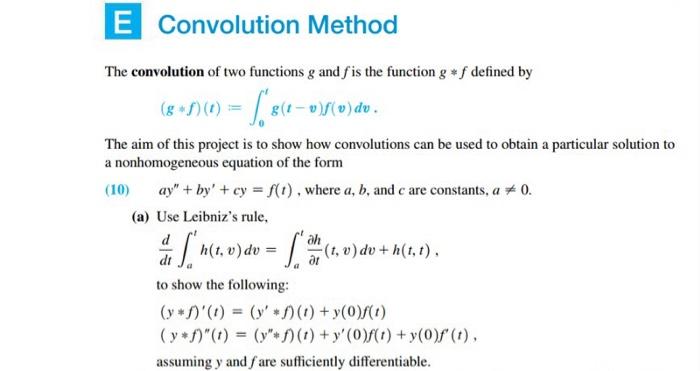 Solved The convolution of two functions g and f is the | Chegg.com