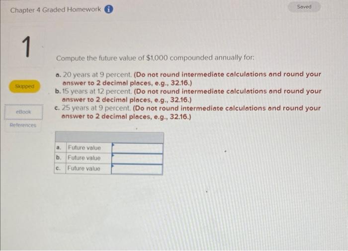 Solved Compute the future value of $1,000 compounded | Chegg.com
