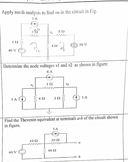 Solved 1.Apply mesh analysis to find vo in the circuit in | Chegg.com