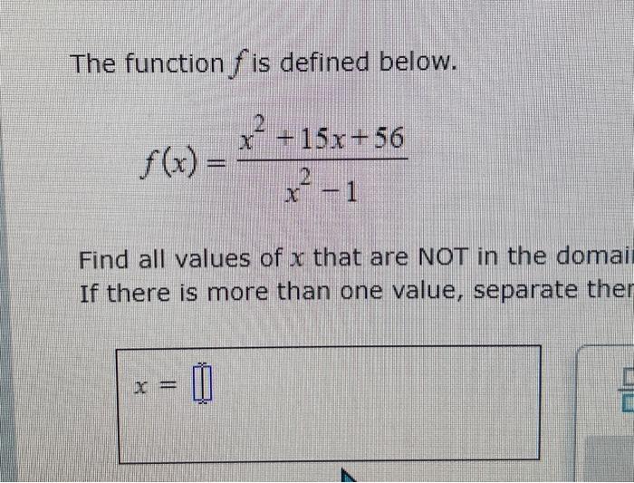 Solved The function is defined below. f(x) = Find all values | Chegg.com