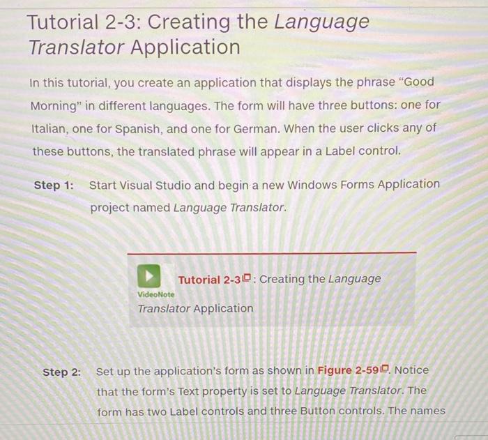 Solved i am stuck on how to open the language translator box | Chegg.com