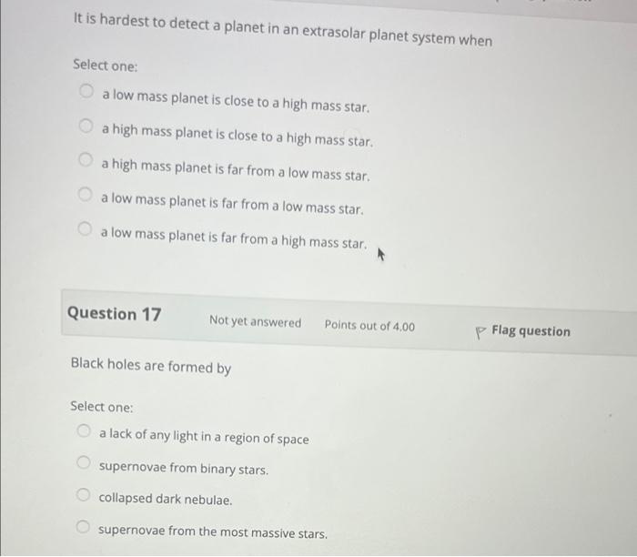 Solved It is hardest to detect a planet in an extrasolar | Chegg.com