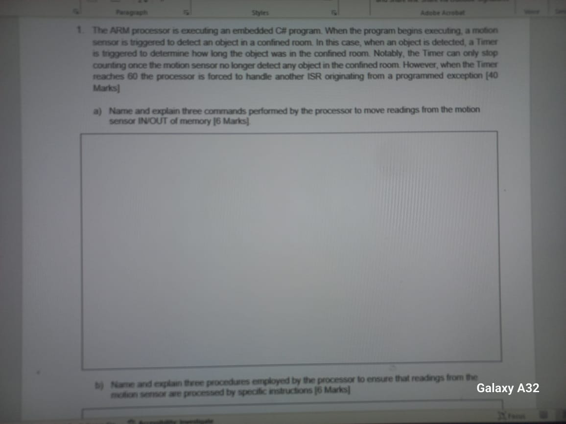 Solved The ARM processor is executing an embedded C## | Chegg.com