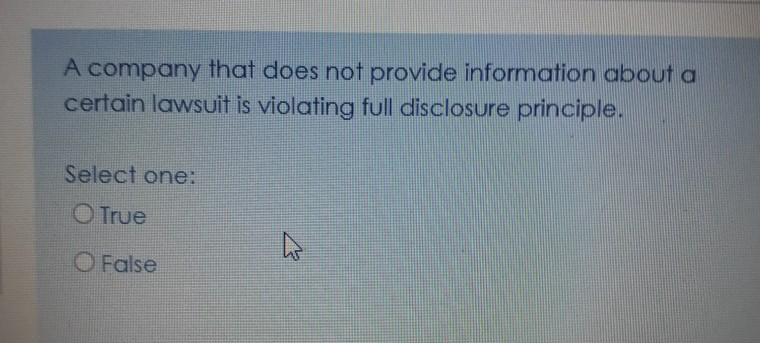 Solved A company that does not provide information about a | Chegg.com