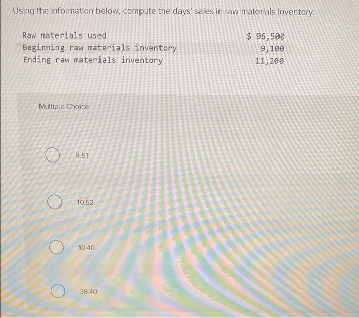 Solved Using the information below, compute the days' sales | Chegg.com