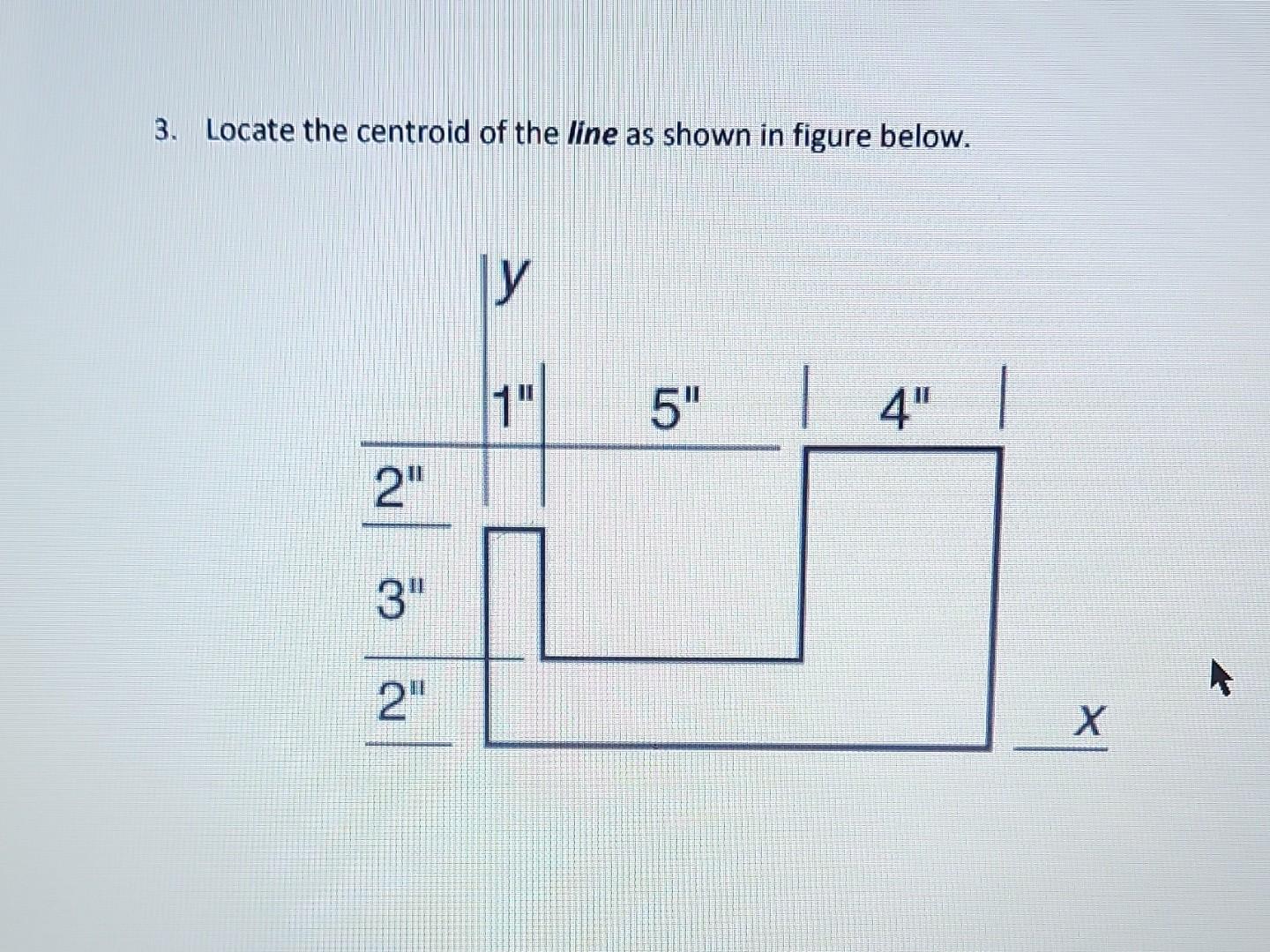 Solved 3. Locate the centroid of the line as shown in figure | Chegg.com