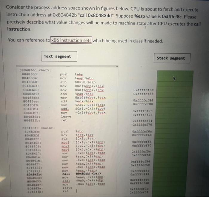 Solved Consider the process address space shown in figures | Chegg.com