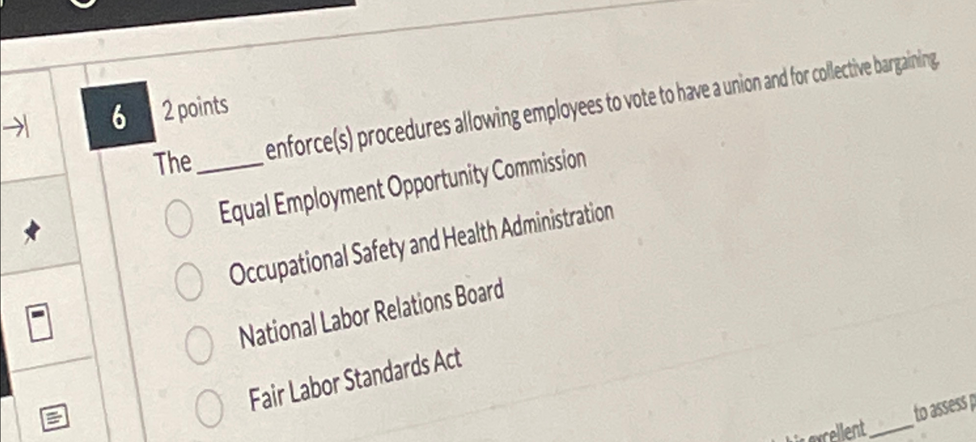 Solved 62 ﻿pointsThe q, ﻿enforce(s) ﻿procedures allowing | Chegg.com