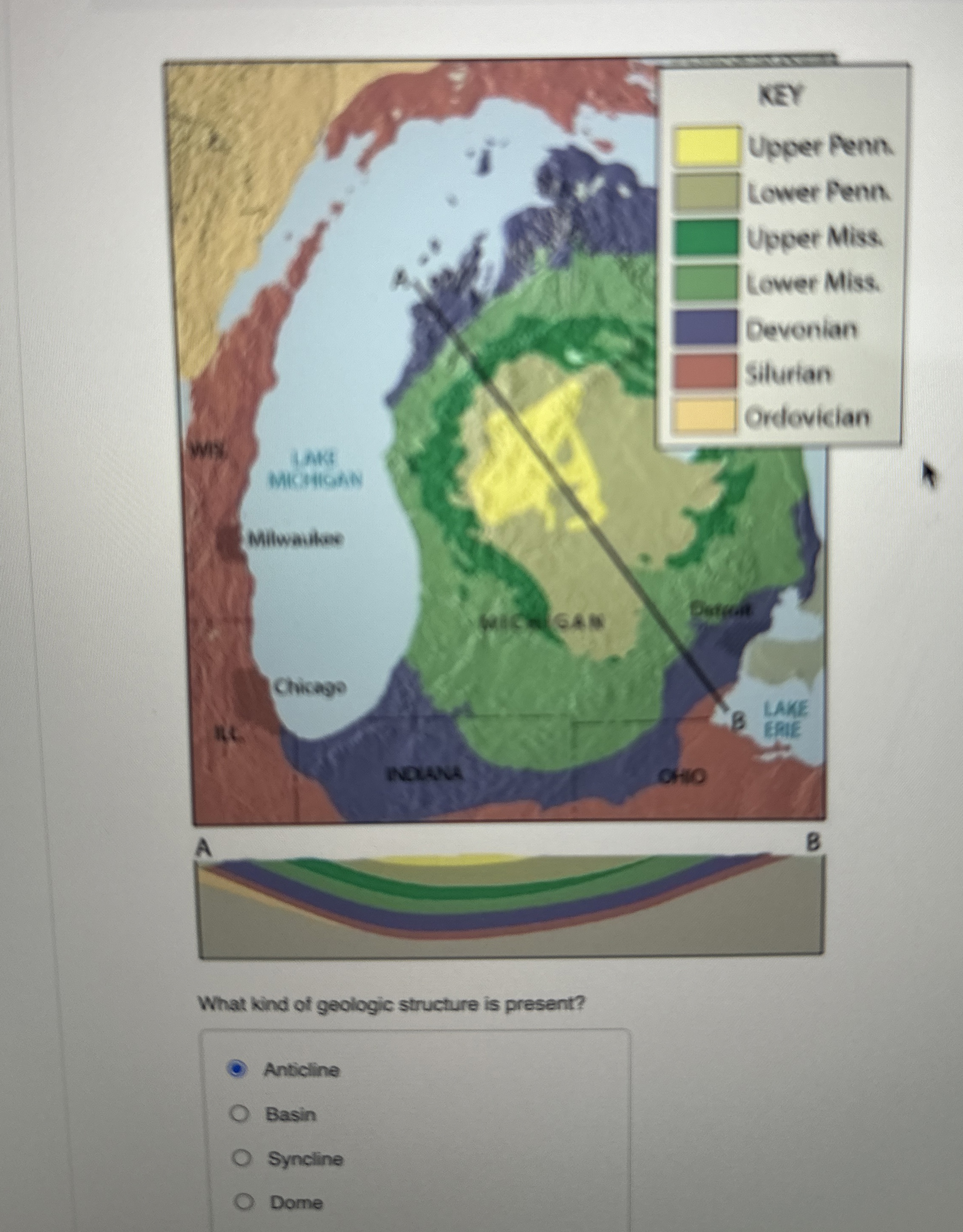Solved What kind of geologic structure is | Chegg.com