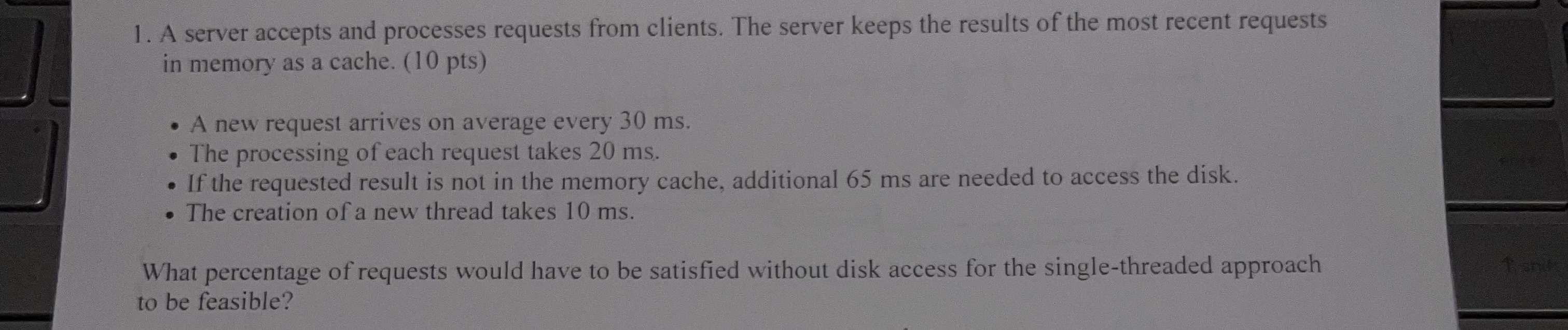 Solved A server accepts and processes requests from clients. | Chegg.com