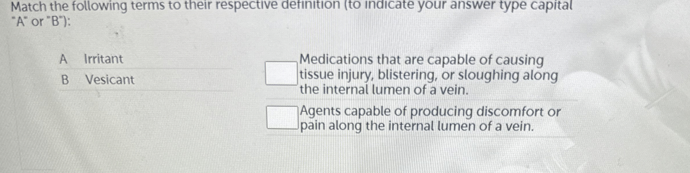 Solved Match the following terms to their respective | Chegg.com
