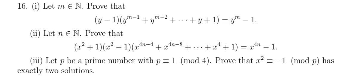 Solved (i) ﻿Let minN. Prove | Chegg.com
