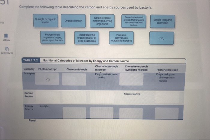 Solved Complete the following table describing the carbon | Chegg.com