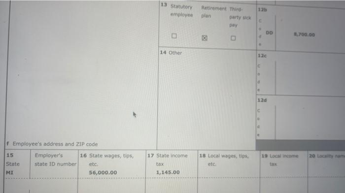 Solved Copy B-To Be Filed With Employee's FEDERAL Tax | Chegg.com