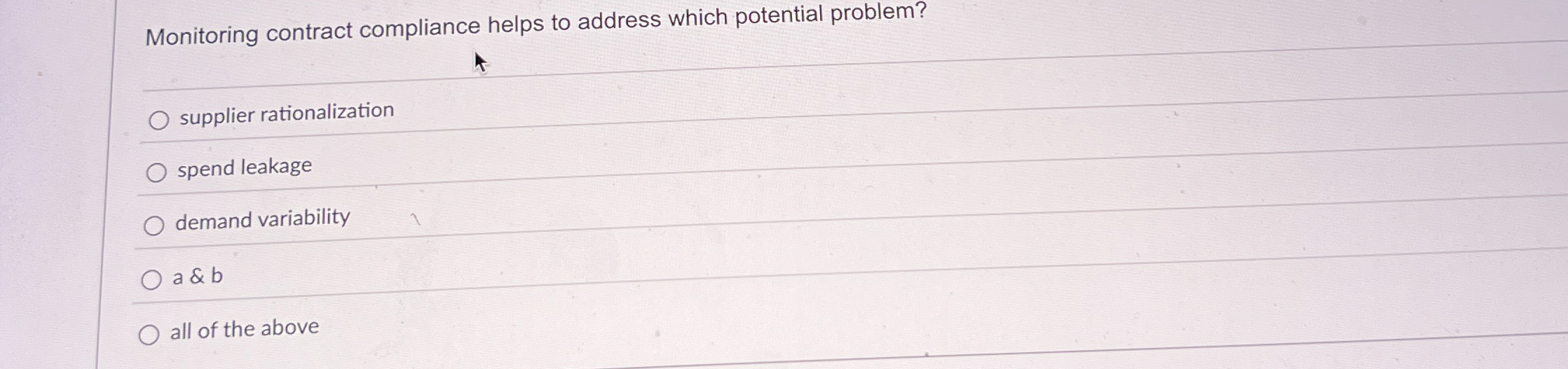 Solved Monitoring contract compliance helps to address which | Chegg.com