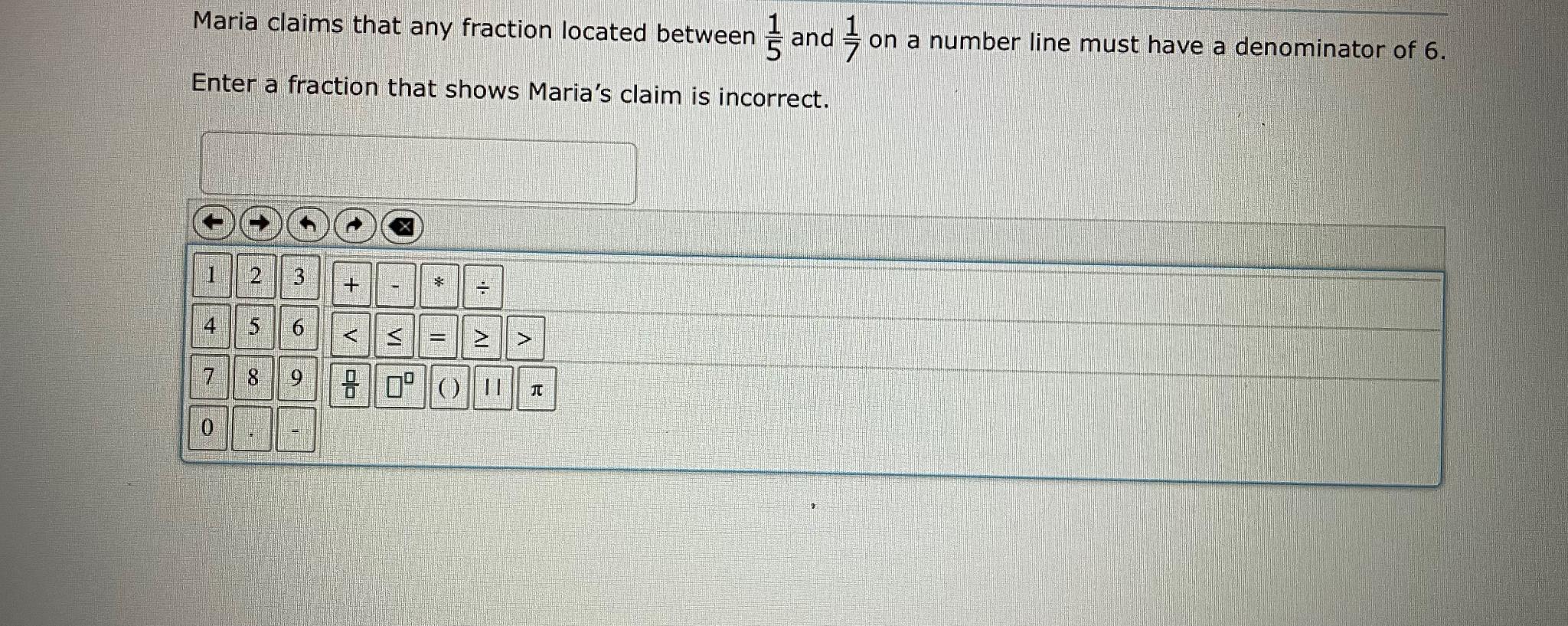 Solved Maria claims that any fraction located between 15 | Chegg.com