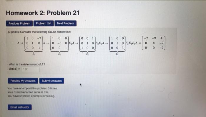 Solved Homework 2: Problem 21 Previous Problem Probler List | Chegg.com