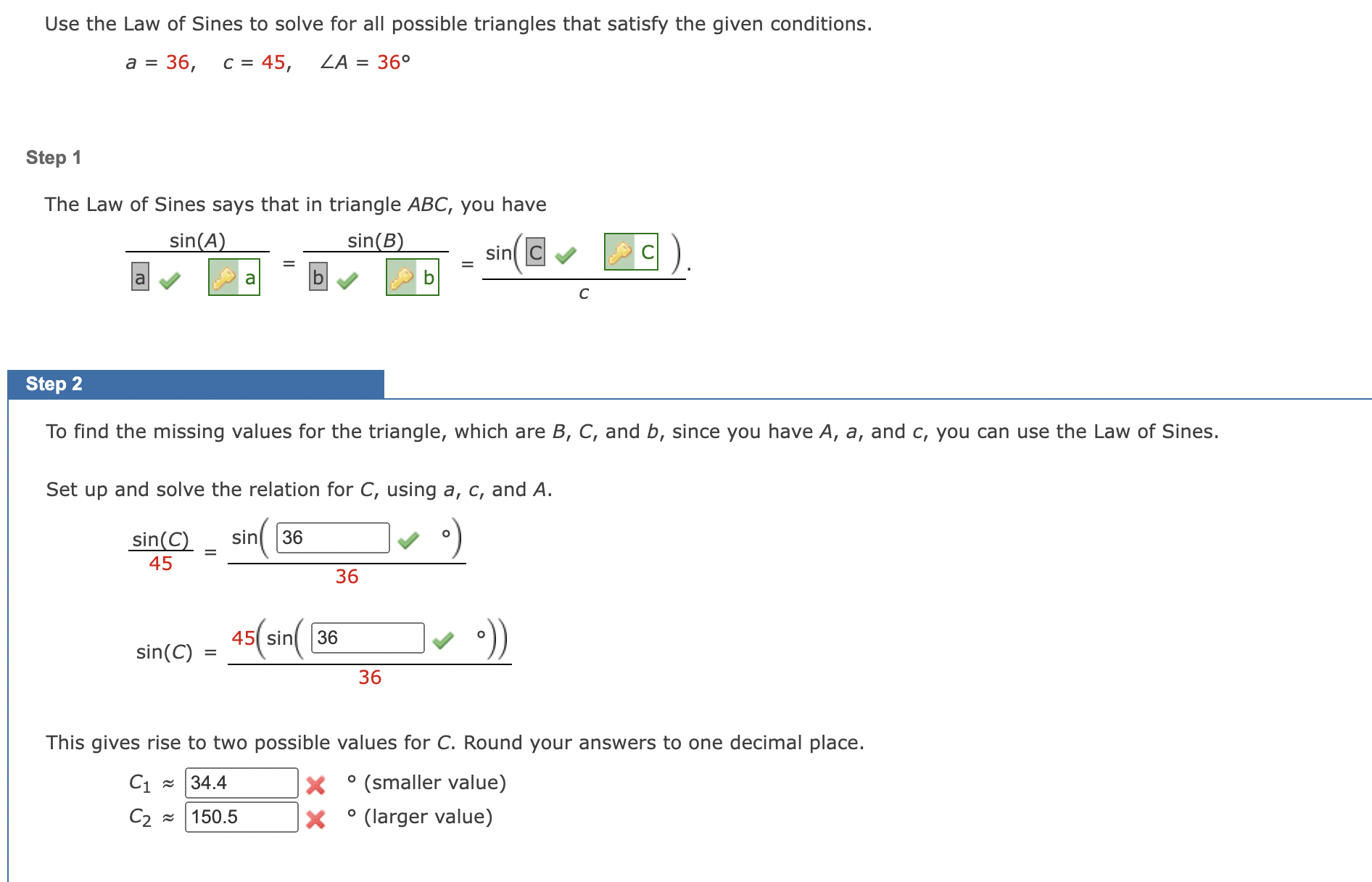 Solved the pictureUse the Law of Sines to solve for all | Chegg.com