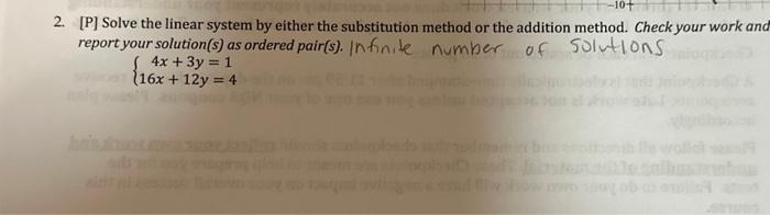 Solved 2. [P] Solve the linear system by either the | Chegg.com