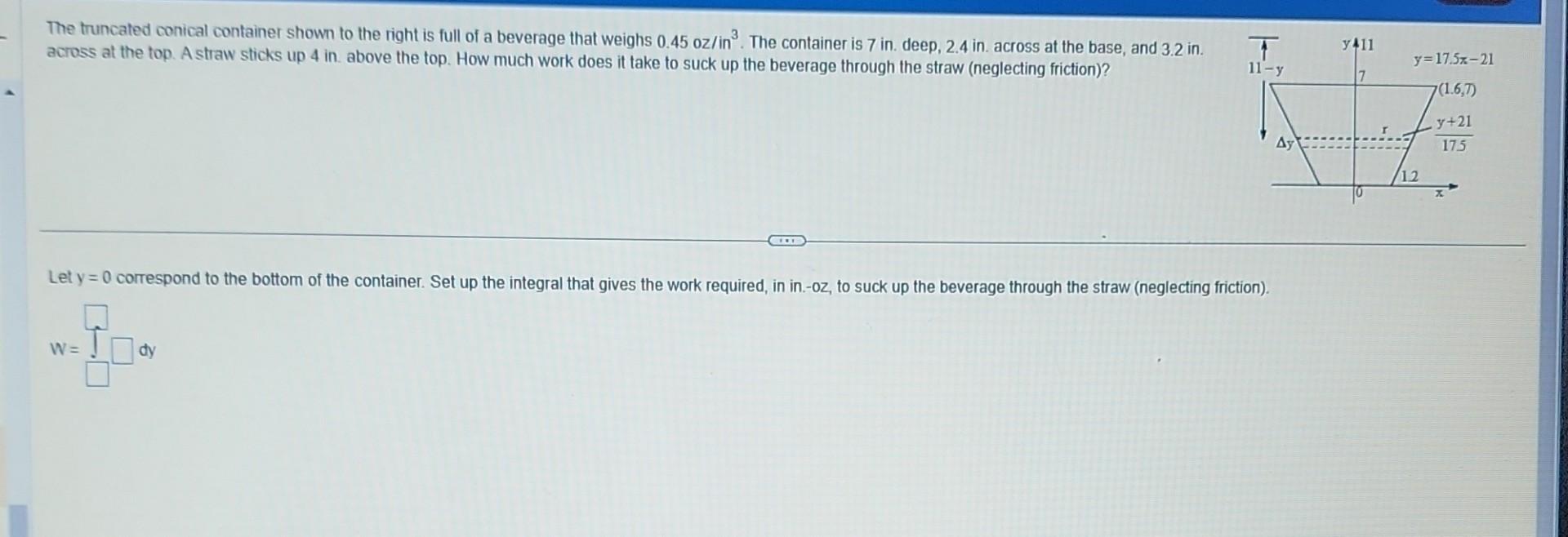 Solved The truncated conical container shown to the right is | Chegg.com