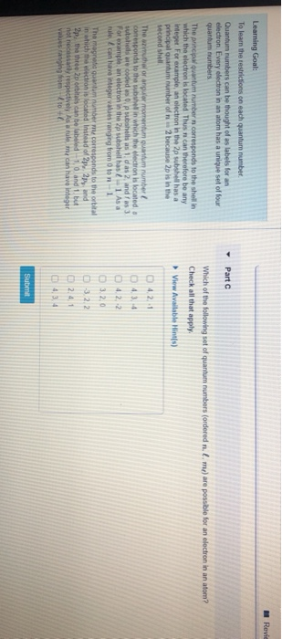 Solved A Revi Learning Goal To learn the restrictions on | Chegg.com