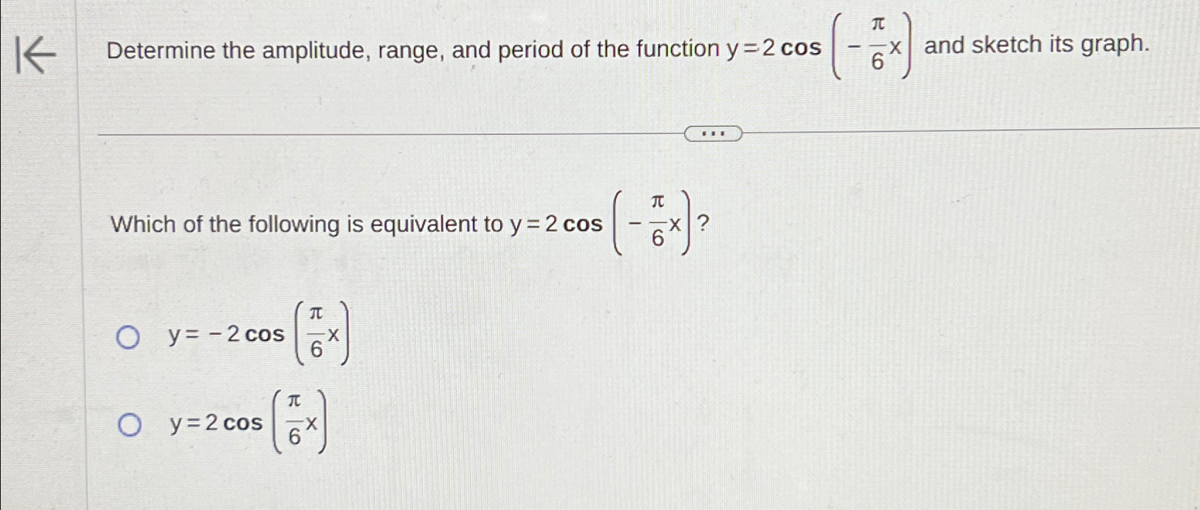 Solved Determine the amplitude, range, and period of the | Chegg.com