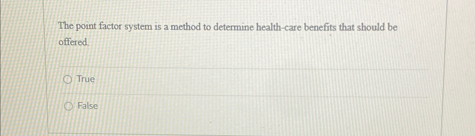 Solved The point factor system is a method to determine | Chegg.com