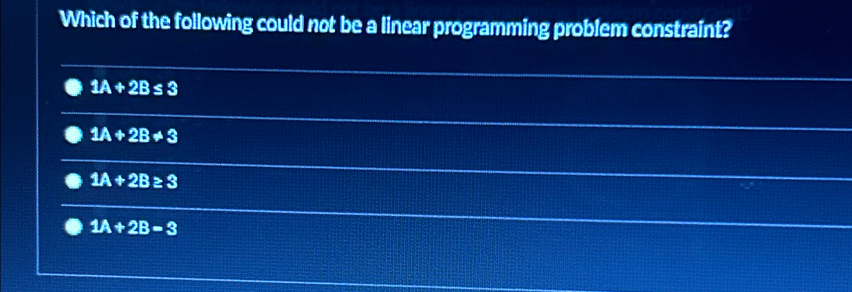 Solved Which of the following could not be a linear | Chegg.com