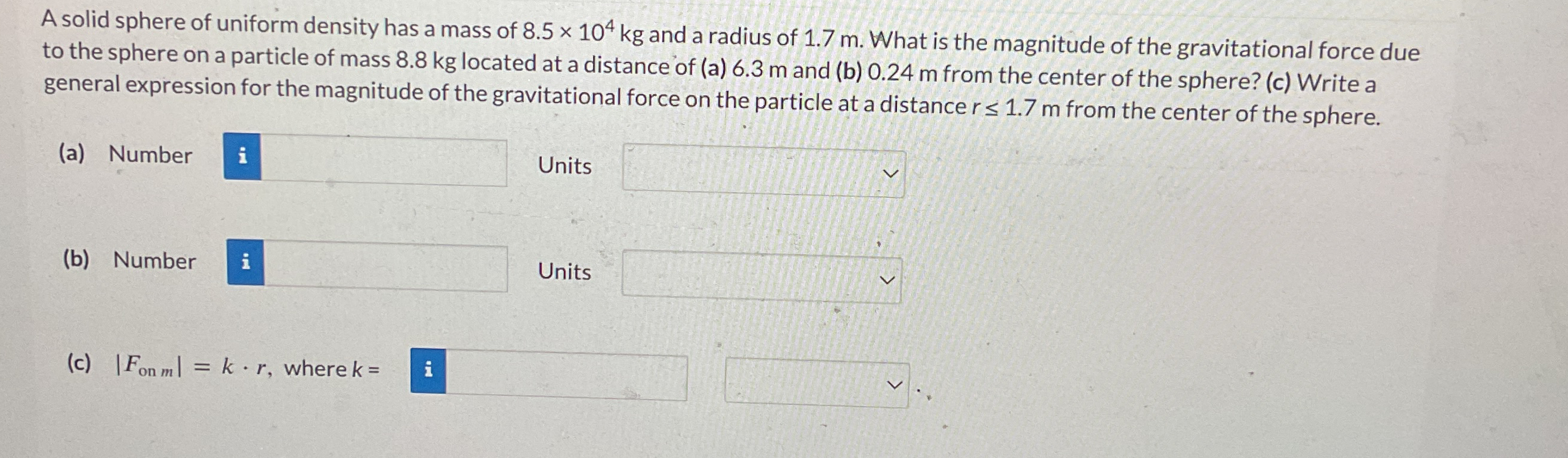 Solved A solid sphere of uniform density has a mass of | Chegg.com