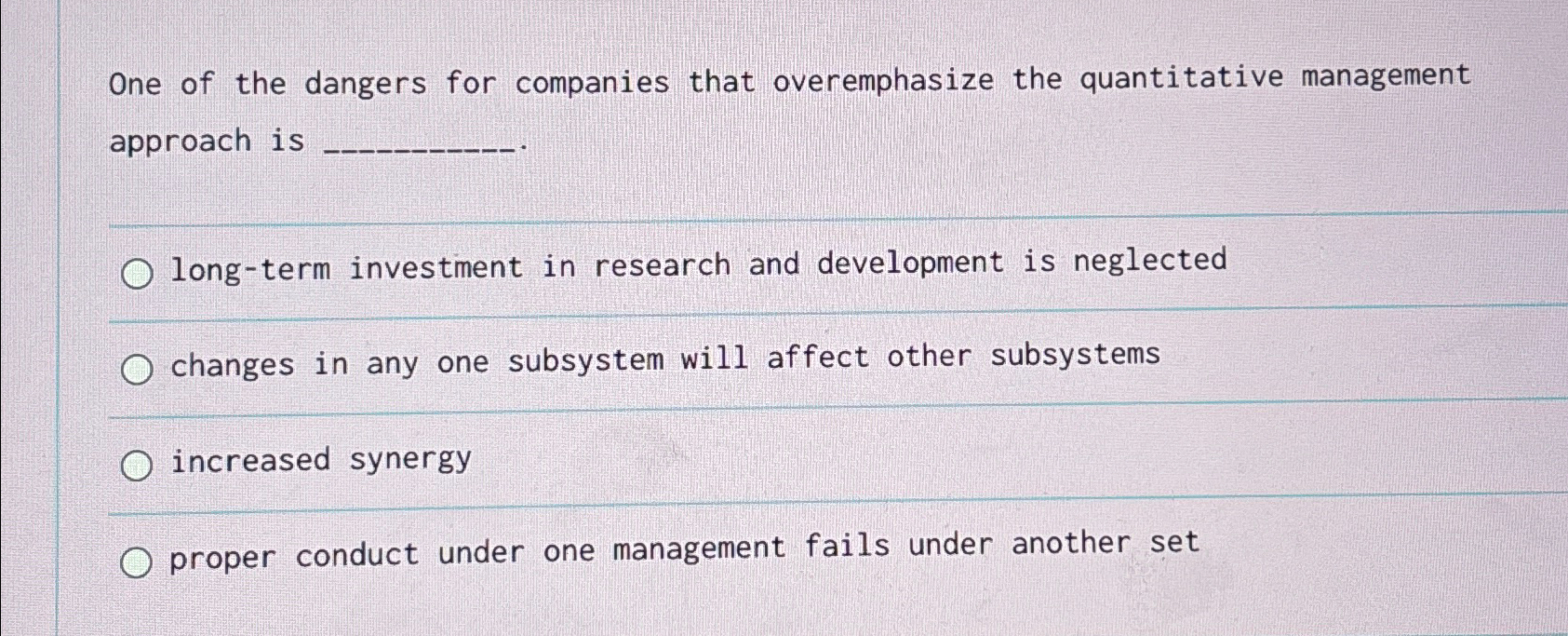Solved One of the dangers for companies that overemphasize | Chegg.com