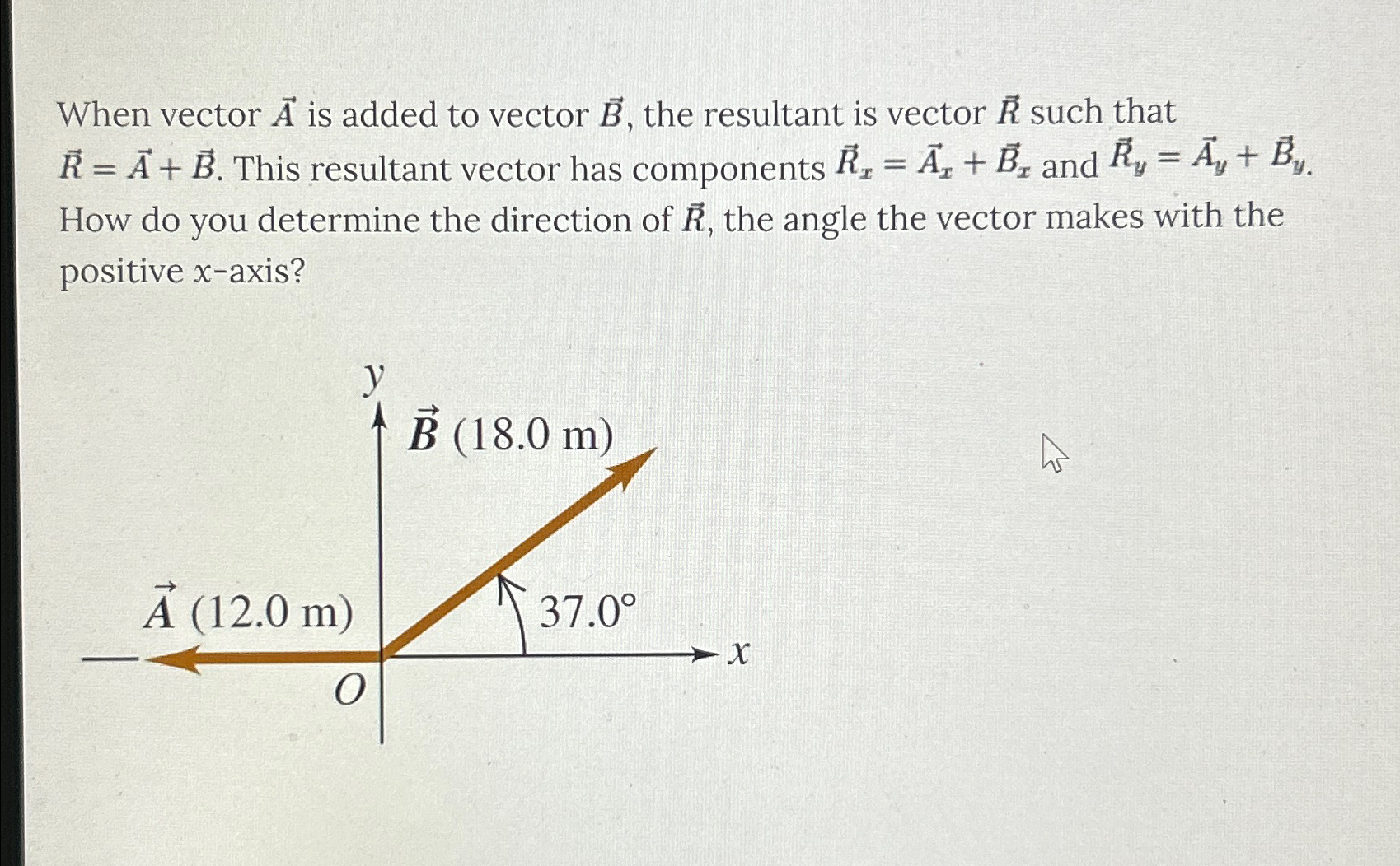 Solved When vector vec(A) ﻿is added to vector vec(B), ﻿the | Chegg.com