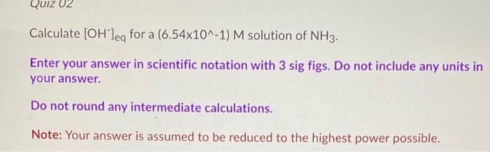 Solved Calculate [H30+leq for a (5.54x10^-1) M solution of | Chegg.com