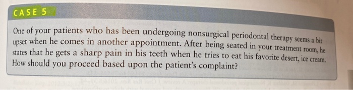 Solved CASE 5 One of your patients who has been undergoing | Chegg.com