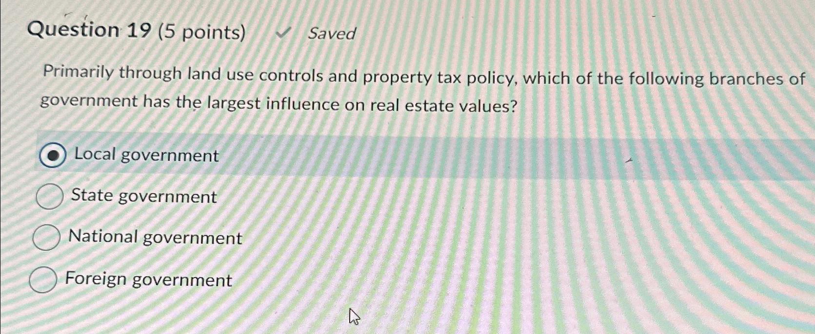Solved Question 19 (5 ﻿points)SavedPrimarily through land | Chegg.com