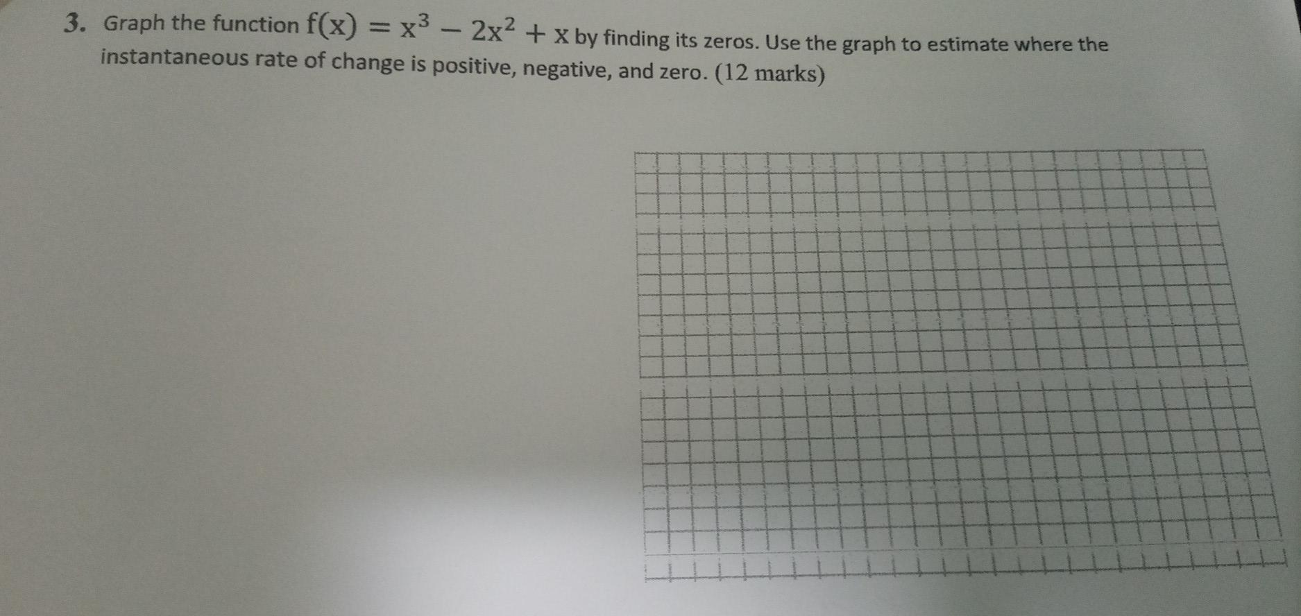 Solved - 3. Graph the function f(x) = x3 - 2x2 + x by | Chegg.com