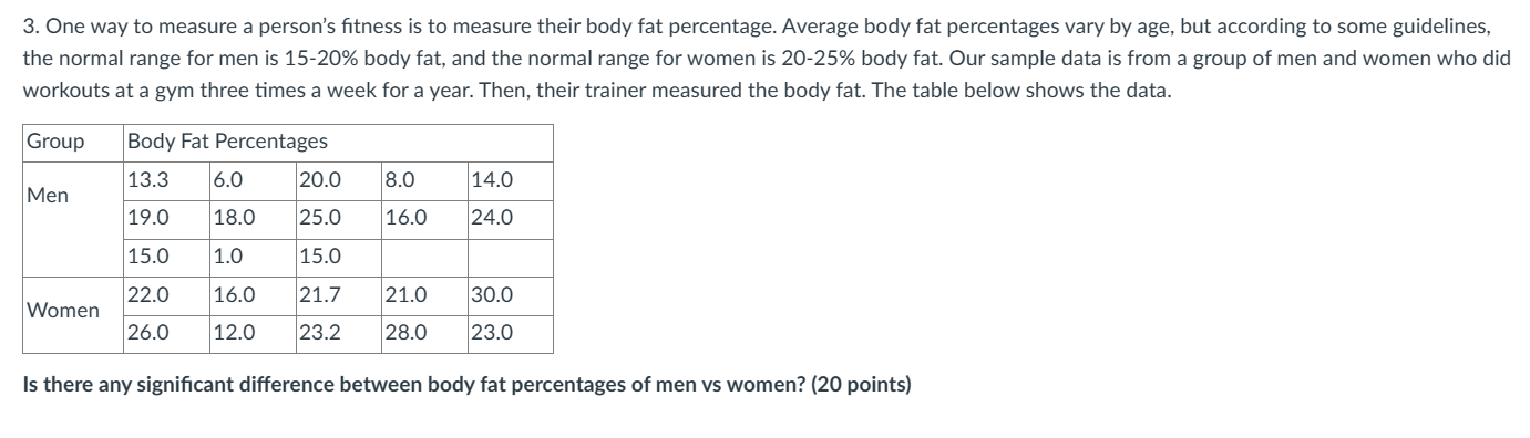 Solved One way to measure a person's fitness is to measure | Chegg.com