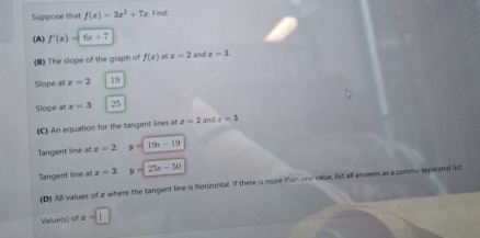 Solved Suppose that f(x)=3x2+7x. ﻿Find:(A) f'(x)=(B) ﻿The | Chegg.com