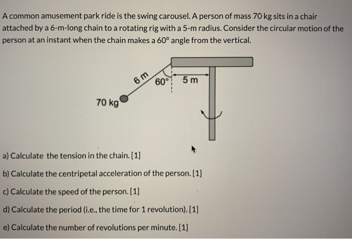 Solved A common amusement park ride is the swing carousel. A | Chegg.com
