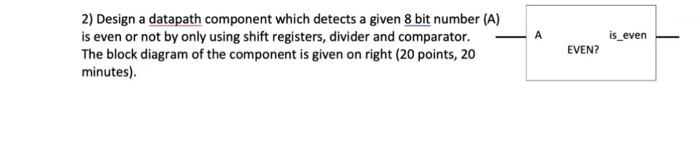 Solved 2) Design a datapath component which detects a given | Chegg.com