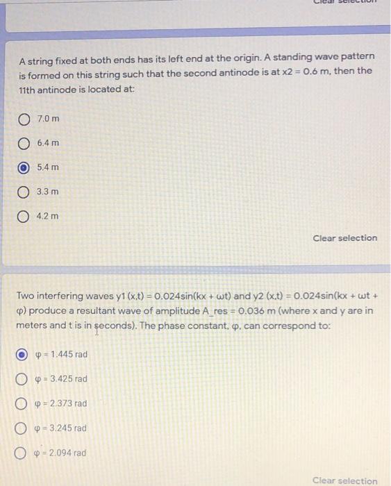 Solved A string fixed at both ends has its left end at the | Chegg.com
