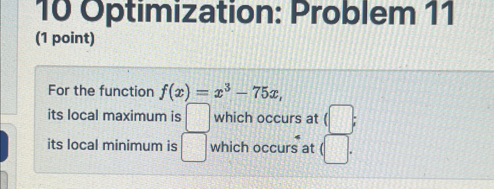 Solved 10 ﻿optimization Problem 11 1 ﻿point For The