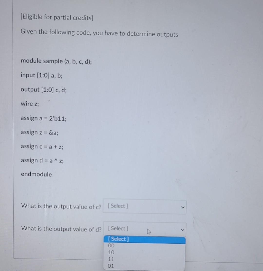Solved [Eligible for partial credits] Given the following | Chegg.com