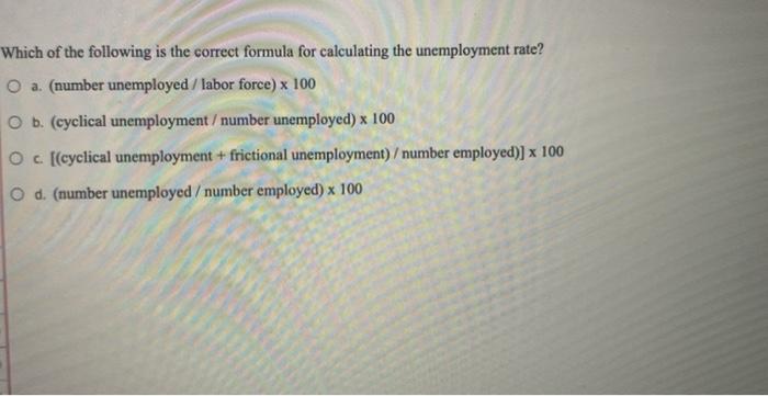 Solved Which of the following is the correct formula for | Chegg.com